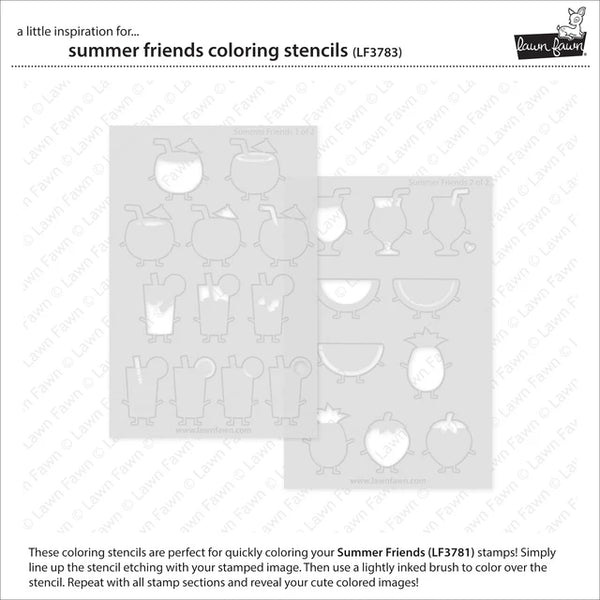 Summer Friends Coloring Stencils – Bumbleberry Papercrafts Ltd