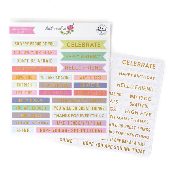 Best Wishes cardstock stickers – Bumbleberry Papercrafts Ltd