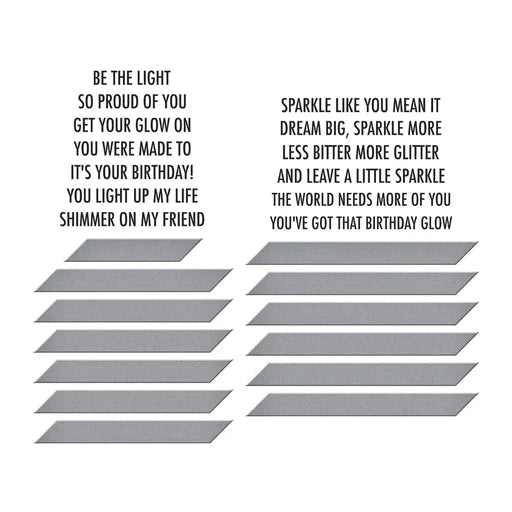 Shine Bright Sentiment Strips Press Plate & Die Set from the Shine Bri ...