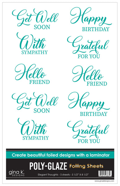 POLY-GLAZE Foiling Sheets- Elegant Thoughts – Bumbleberry Papercrafts Ltd