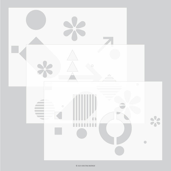 Geo Mod Stencil Pack (3 qty; 6 x 9) – Bumbleberry Papercrafts Ltd