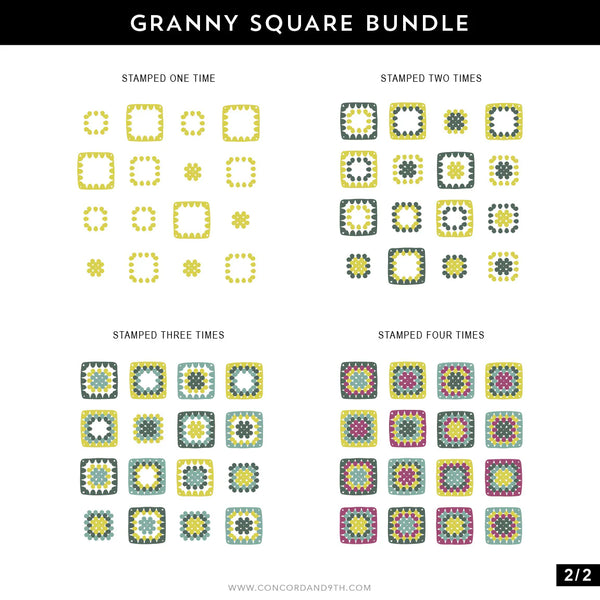 Granny Square Turnabout™ Stamp Set (6 x 8) – Bumbleberry Papercrafts Ltd