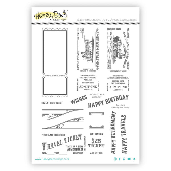 Ticket To Ride 6x8 Stamp Set – Bumbleberry Papercrafts Ltd