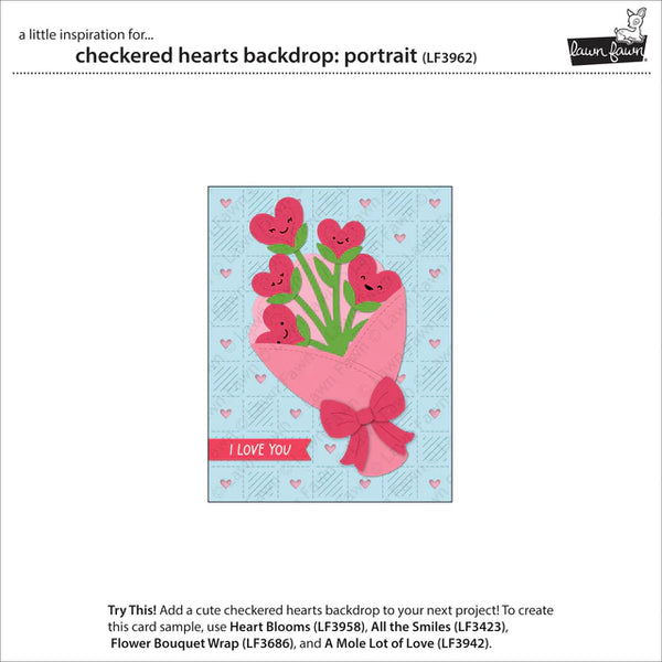 Checkered Hearts Backdrop: Portrait – Bumbleberry Papercrafts Ltd