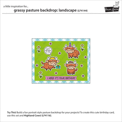 Grassy Pasture Backdrop: Landscape – Bumbleberry Papercrafts Ltd