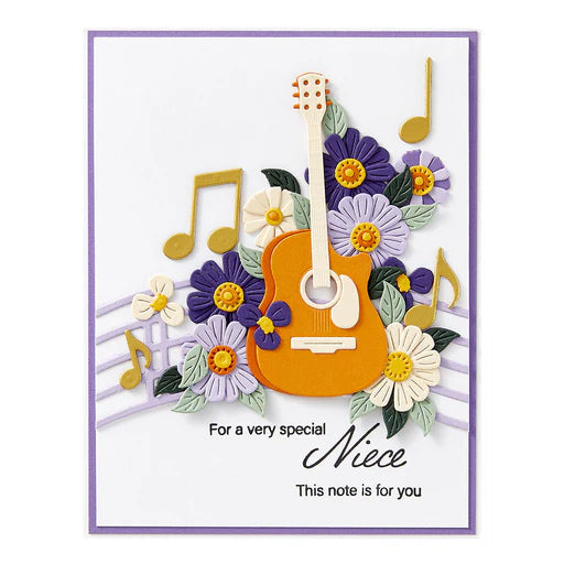 Mini Guitar Etched Dies from the Bibi's Musical Notes Collection by Bi ...