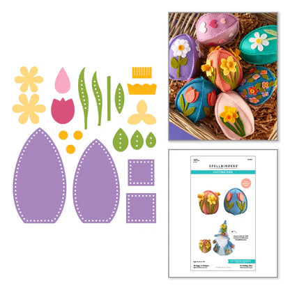 3D Eggs & Flowers Felt Décor Etched Dies by Sandi MacIver – Bumbleberry ...