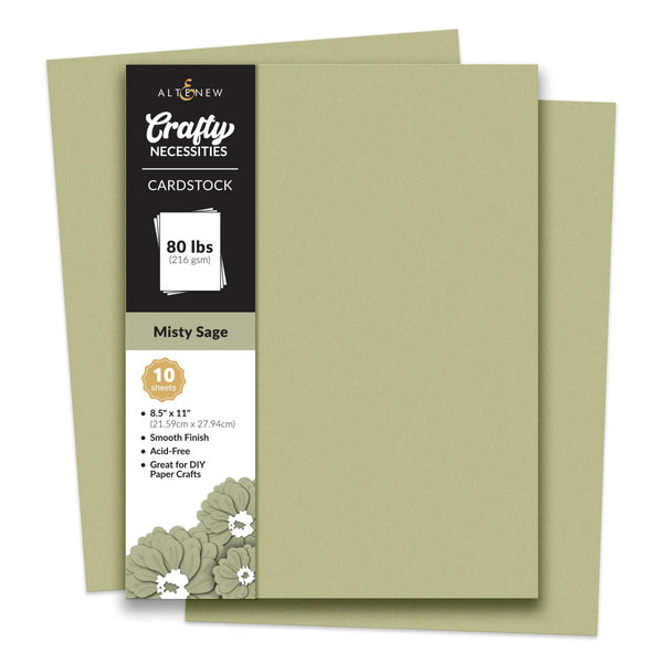 Crafty Necessities: Misty Sage Cardstock (10 sheets/set) – Bumbleberry ...