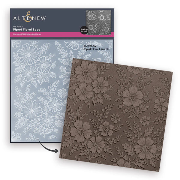 Piped Floral Lace 3D Embossing Folder – Bumbleberry Papercrafts Ltd