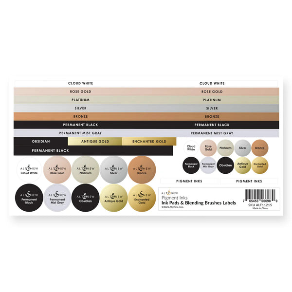 Ink Pads & Blending Brushes Label Set - Pigment Inks – Bumbleberry ...