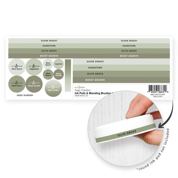 Ink Pads & Blending Brushes Label Set - Sage Garden – Bumbleberry ...