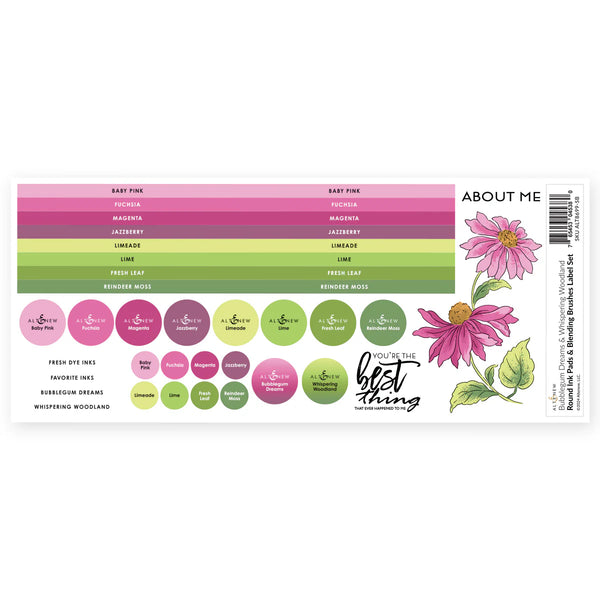 Round Ink Pads & Blending Brushes Label Set Whispering Woodland, Bubbl ...
