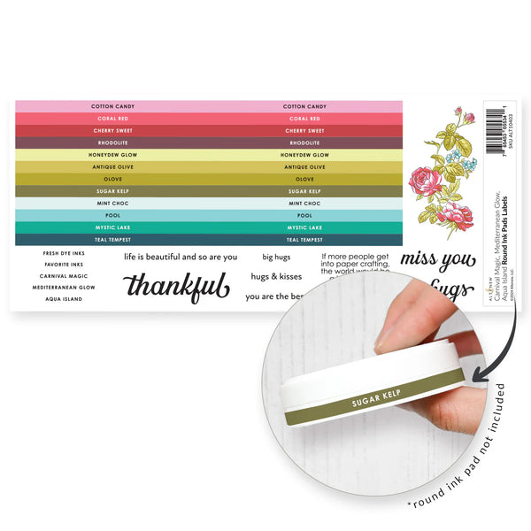 Round Ink Pads Label Set - Carnival Magic, Mediterranean Glow, Aqua Is ...
