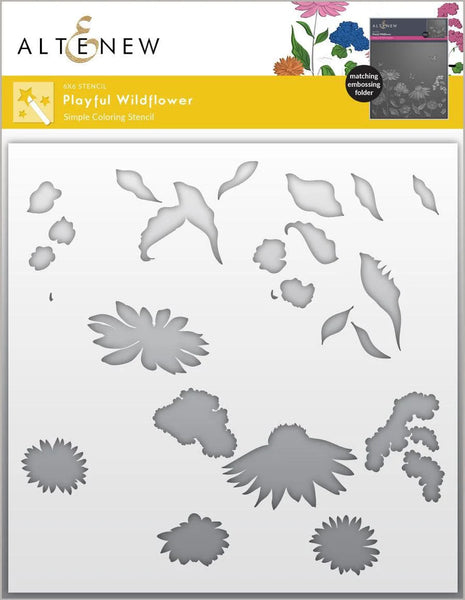 Playful Wildflower Simple Coloring Stencil – Bumbleberry Papercrafts Ltd