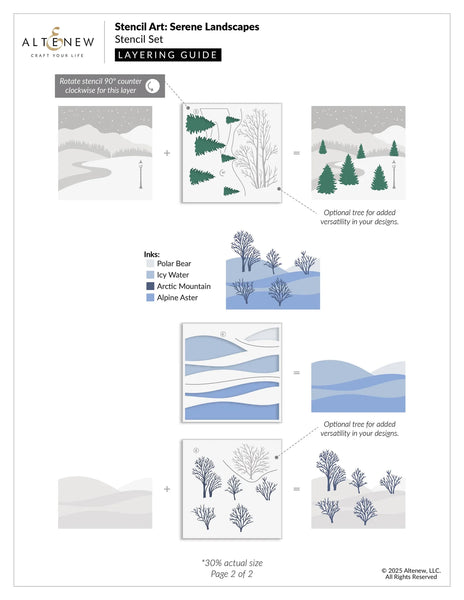 Stencil Art: Serene Landscapes Layering Stencil Set (6 in 1 ...