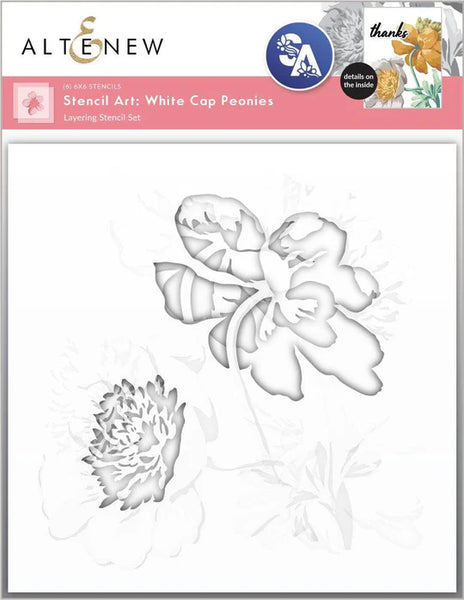 Stencil Art: White Cap Peonies Layering Stencil Set (6 in 1 ...
