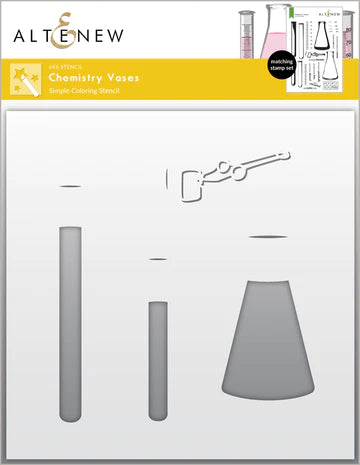 Chemistry Vases Simple Coloring Stencil – Bumbleberry Papercrafts Ltd