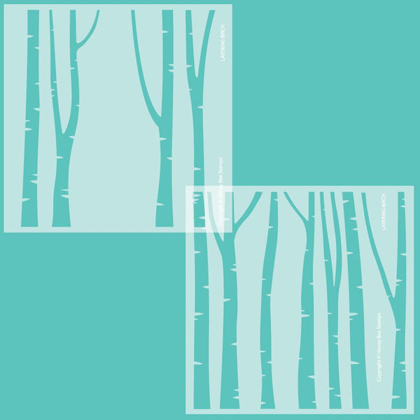 Layering Birch Trees - Set of 2 Stencils – Bumbleberry Papercrafts Ltd