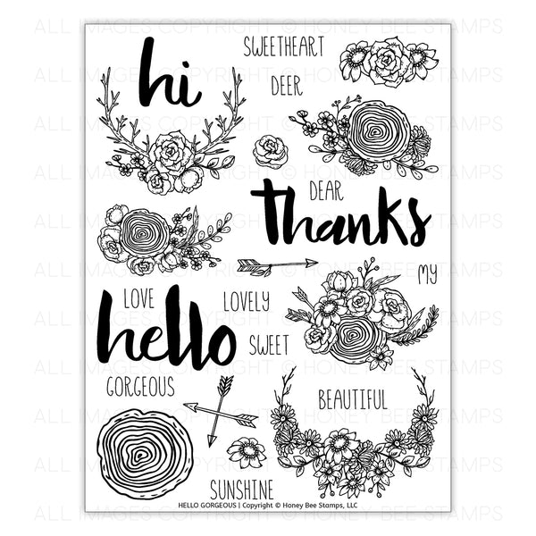 Hello Gorgeous Stamp Set – Bumbleberry Papercrafts Ltd