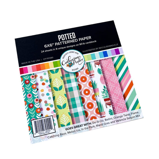 Potted Patterned Paper 6x6 – Bumbleberry Papercrafts Ltd