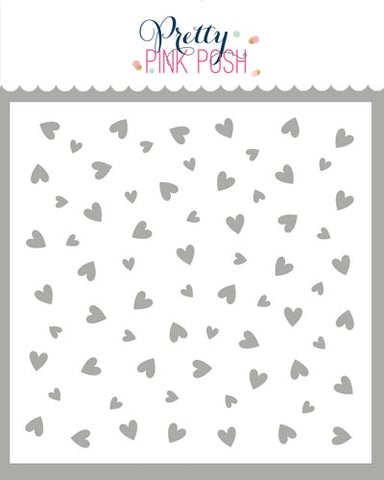 Scattered Hearts Stencil – Bumbleberry Papercrafts Ltd