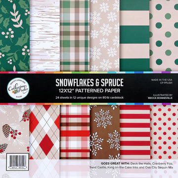 Snowflakes and Spruce (12 x 12) – Bumbleberry Papercrafts Ltd